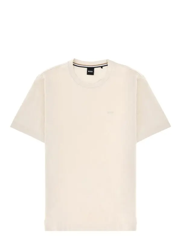 BOSS T Shirt With Logo - Ivory