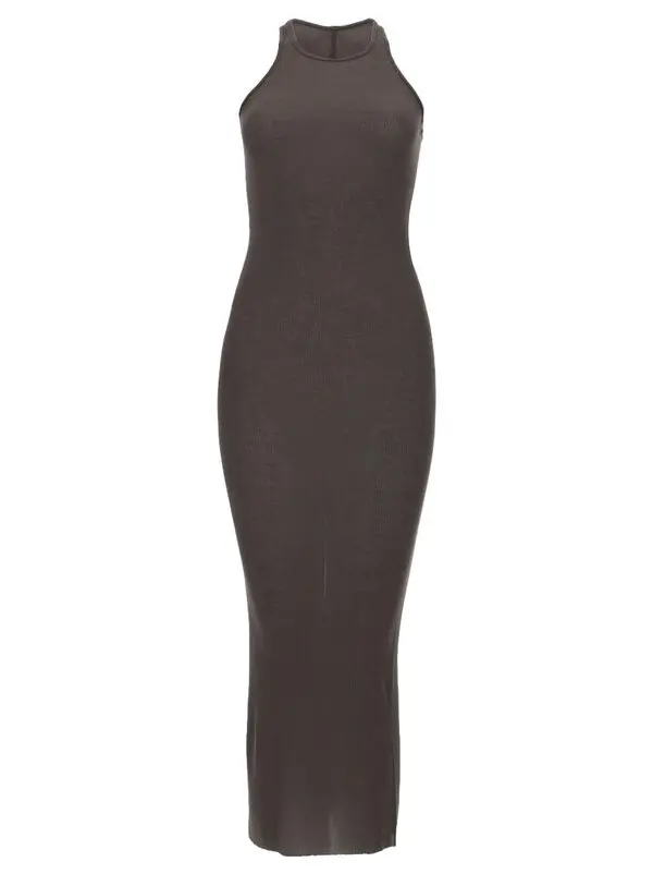 Rick Owens Silk Blend Midi Dress - Brown