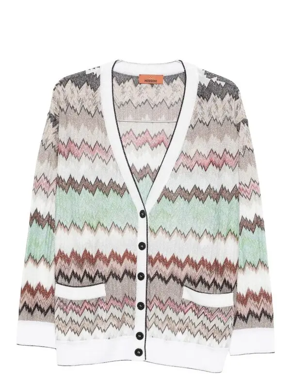Missoni Chevron Pattern Cardigan - White
