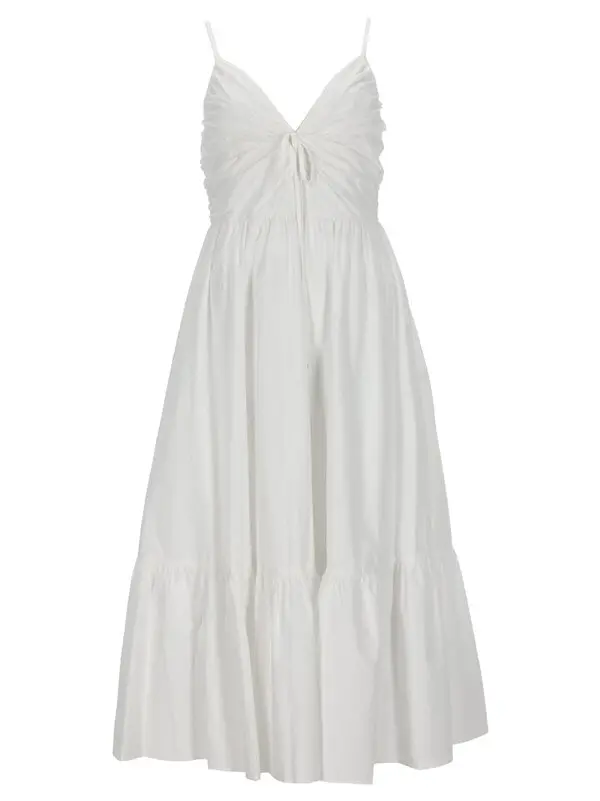 Michael Kors V-neck Midi Dress - White