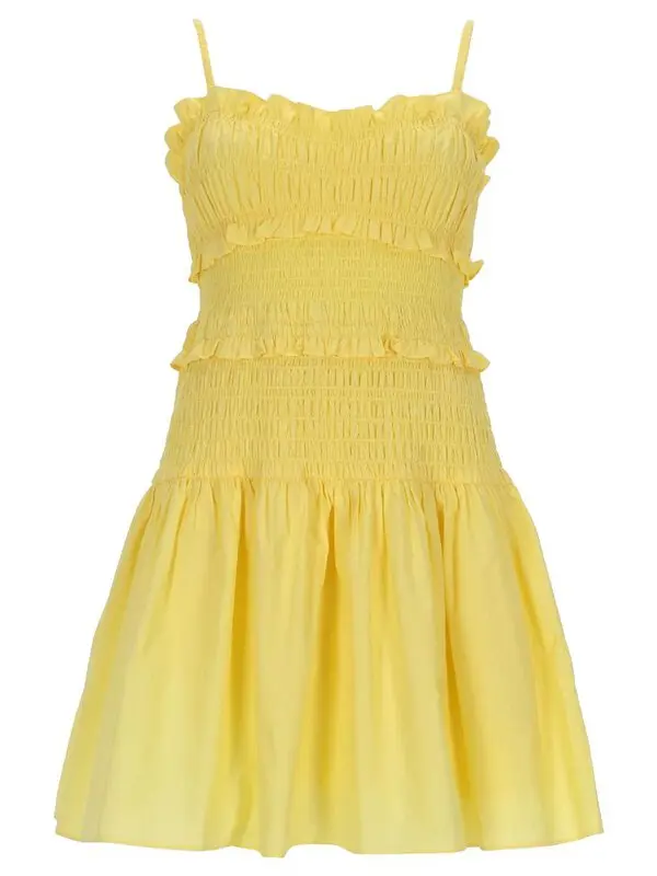 Michael Kors Cotton Mini Dress - Yellow