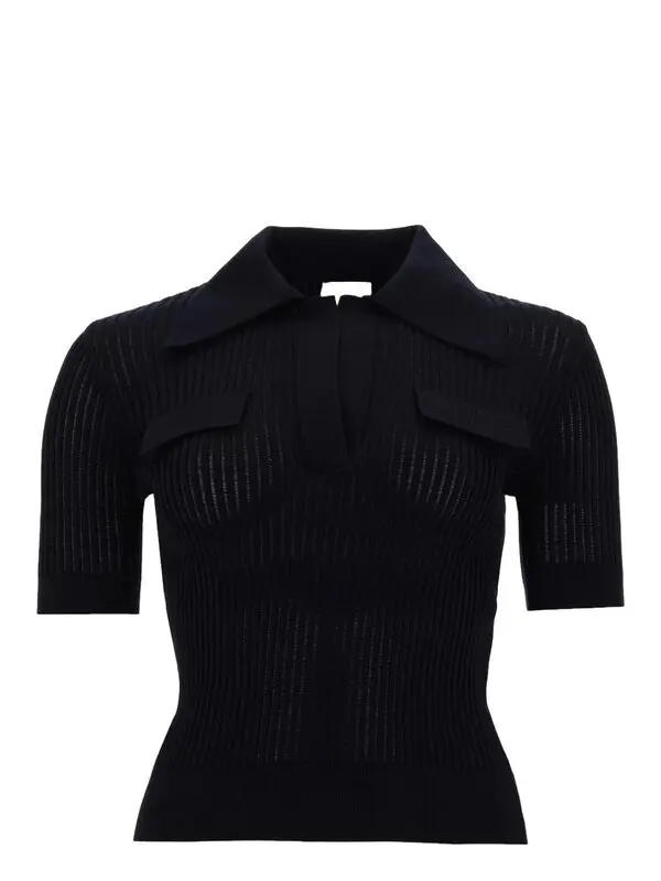 PATOU Embroidered Cotton Polo Shirt - Blue