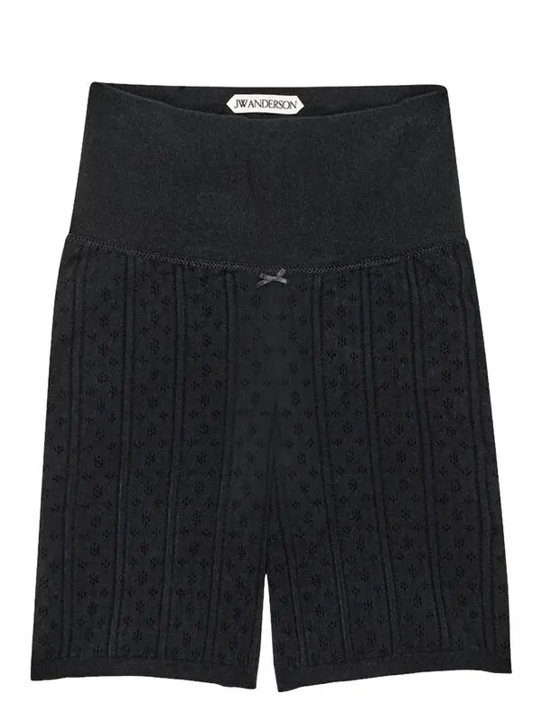 JW Anderson Perforated Knit Shorts - Black