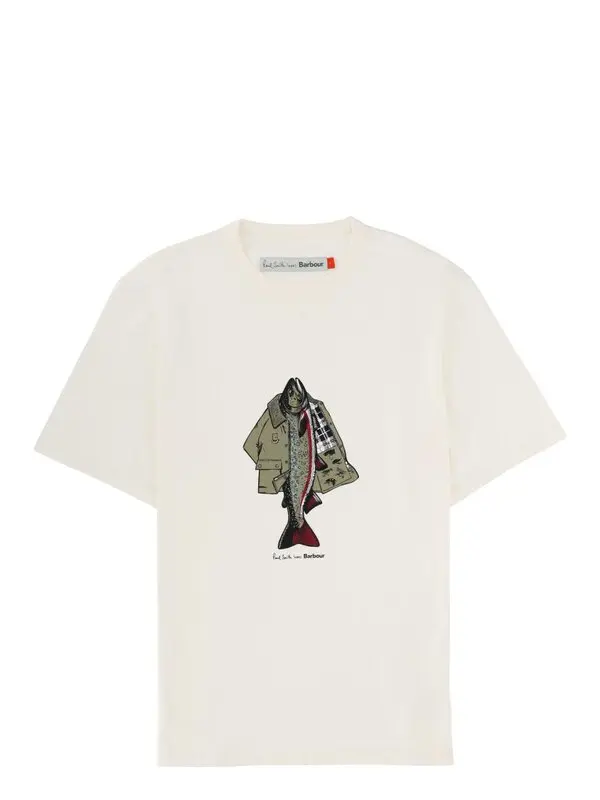 PAUL SMITH LOVES BARBOUR Cotton T Shirt - White