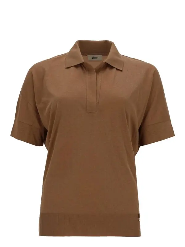Herno Cotton Blend Polo Shirt - Brown