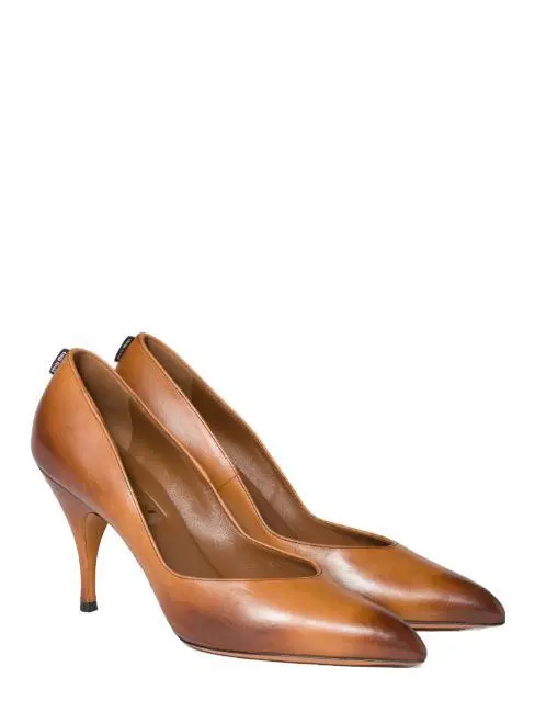 Miu Miu Pointed Toe High Heel Pumps - Cognac