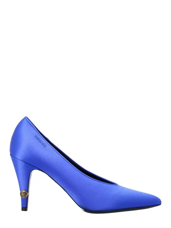 Versace Satin Pumps - Cobalt + Gold