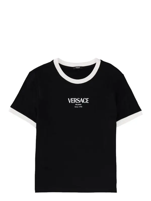 Versace T-shirt With Logo - Black