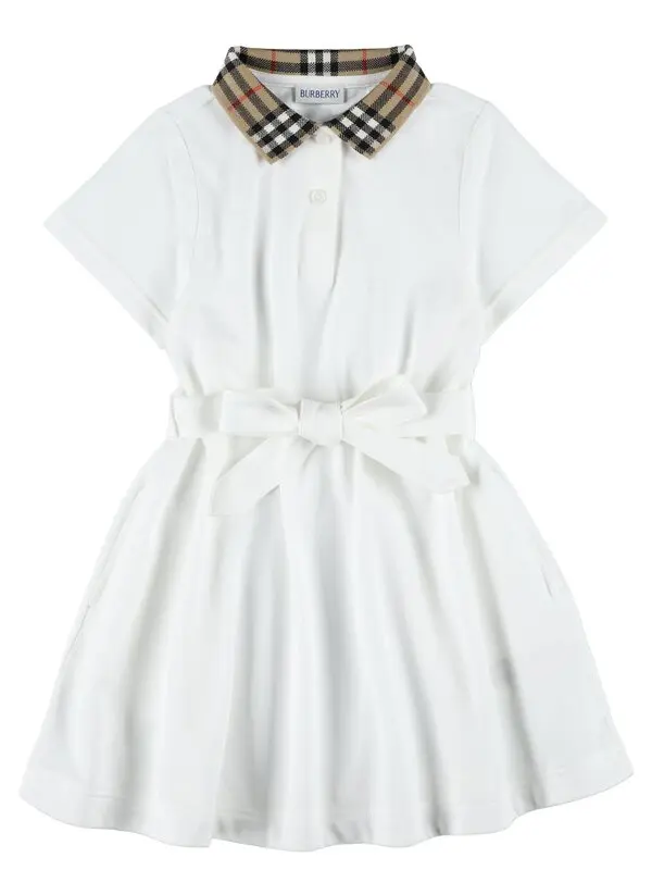 Burberry Cotton Piqué Polo Shirt Dress - White