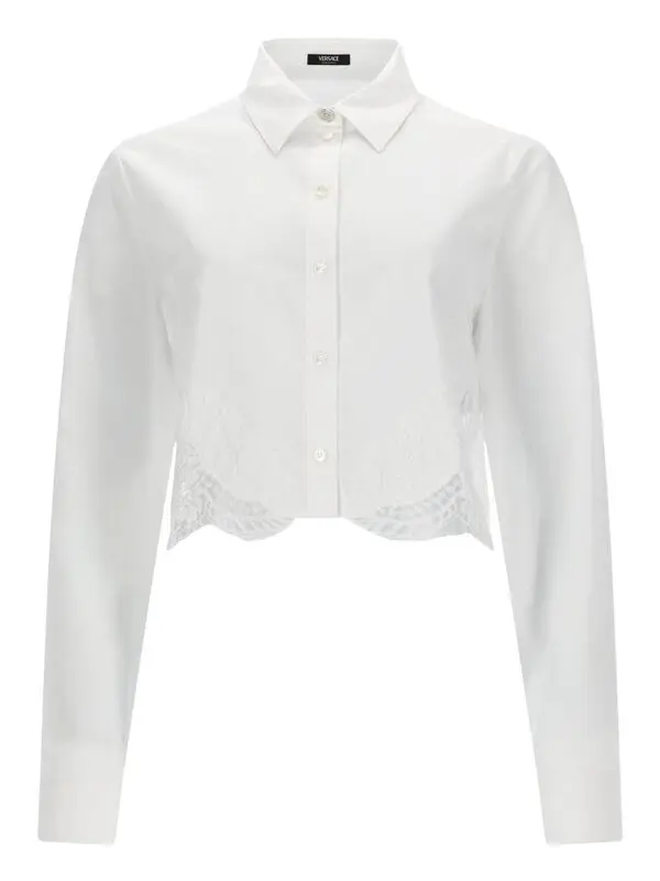 Versace Shirt With Lace Inserts - White