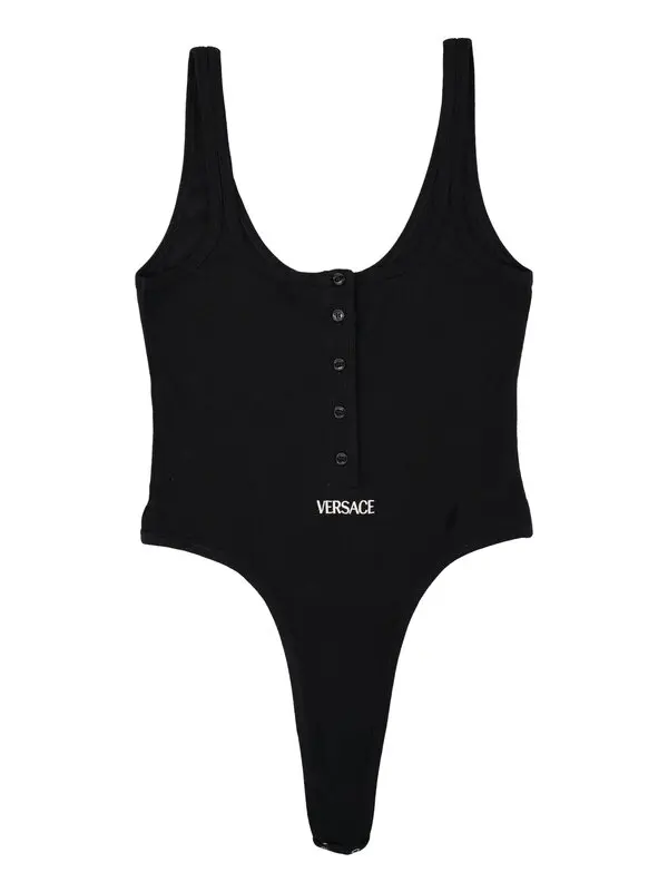 Versace Ribbed Bodysuit - Black