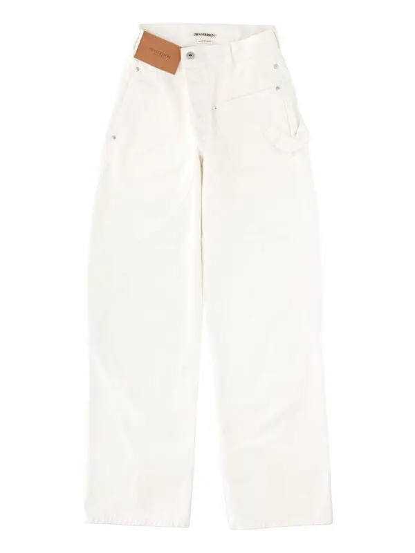 JW Anderson Jeans With Logo Patch - White