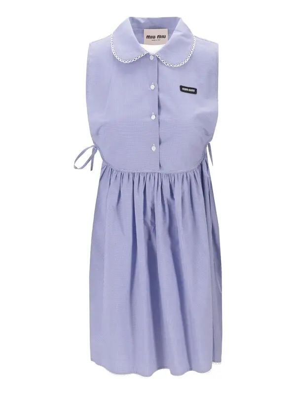 Miu Miu Abiti Vichy Dress - Bianco+azzurro