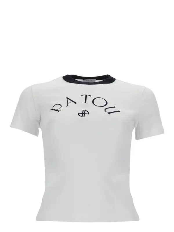 PATOU Fitted T-shirt With Logo - White