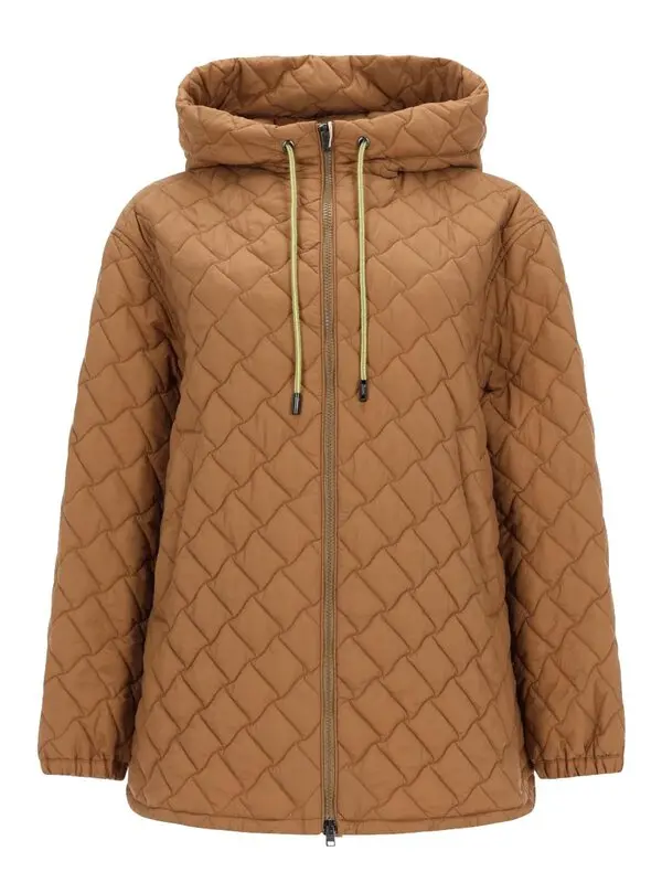 Herno Quilted Jacket With Hood - Brown