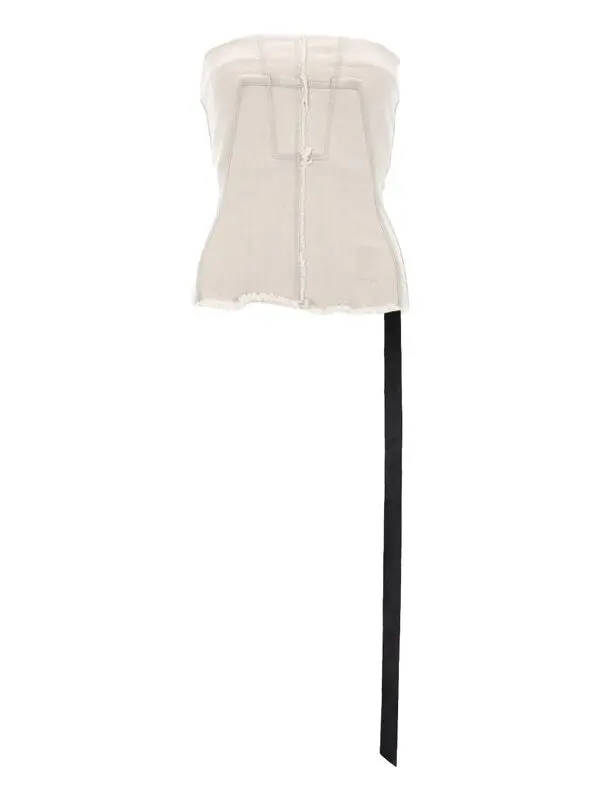 Rick Owens Denim Bustier Top - White