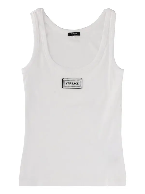 Versace Tank Top With Logo - White