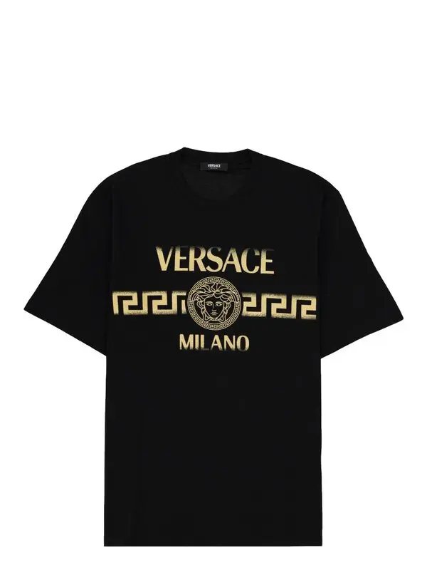 Versace T Shirt With Logo - Black