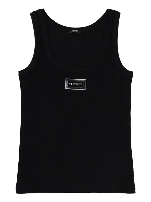 Versace Tank Top With Logo - Black