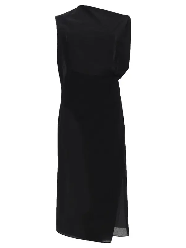 Jacquemus La Robe Drap' Midi Dress - Black