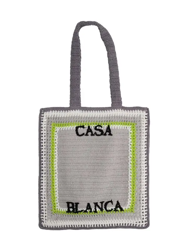 Casablanca Logo Cotton Tote Bag - Grey