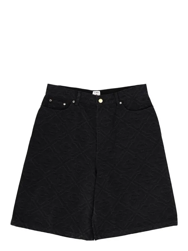 Casablanca Laser Monogram Relaxed Fit Shorts - Black