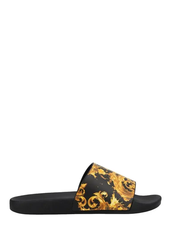 Versace Printed Slides - Black
