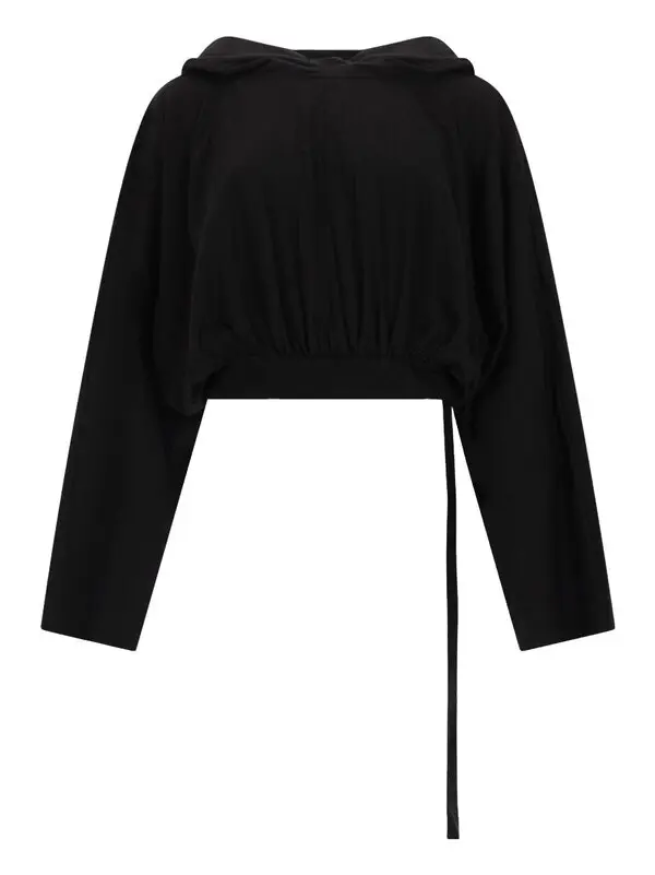 Rick Owens Cropped Hooded T-shirt - Black