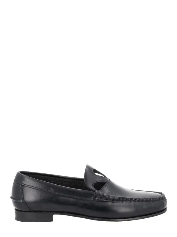 Hereu Leather Moccasins With Cut-outs - Black