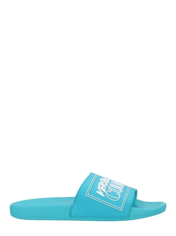 Versace Slides With Logo - Azure