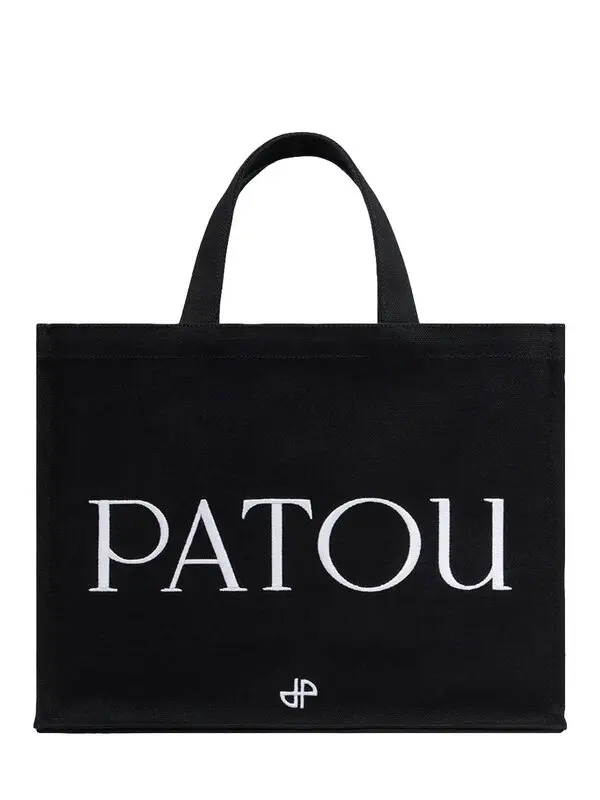 PATOU Medium Tote Bag With Logo - Black