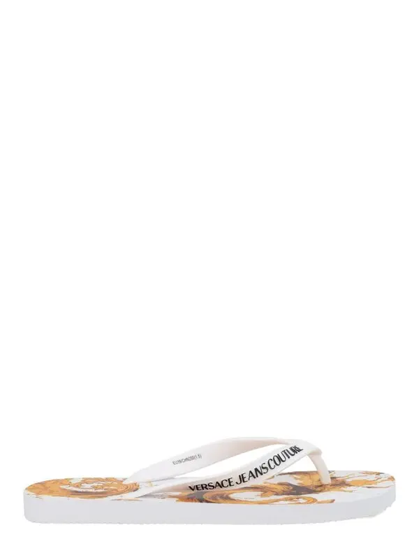 Versace Logo Thong Sandal - White
