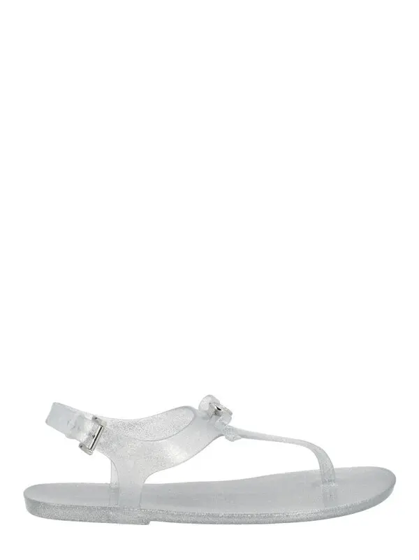 Michael Kors Monogram Logo Sandals - Silver