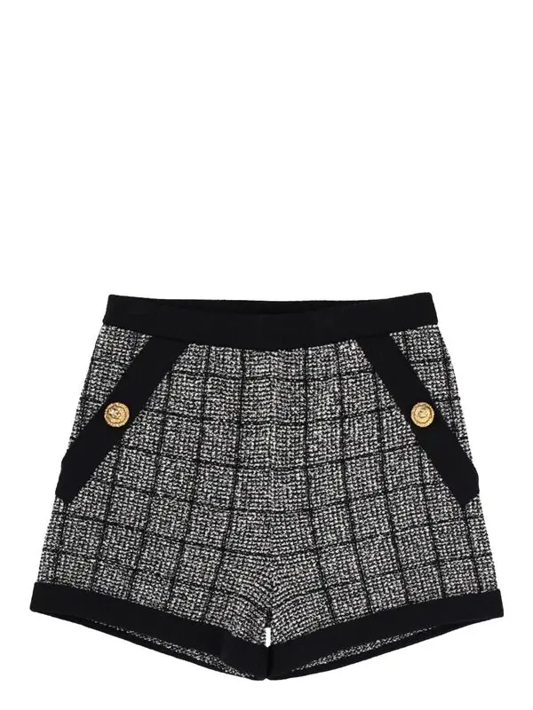 Balmain Cotton Tweed Shorts - Black