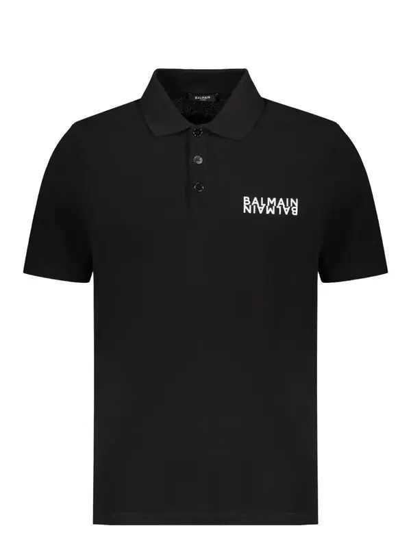 Balmain Cotton Polo Shirt - Black
