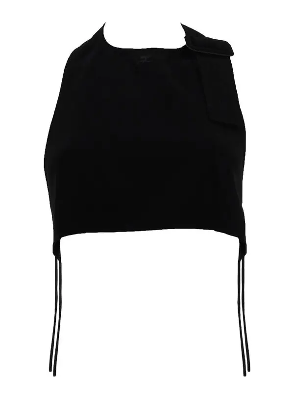 COURREGES Cropped Open Back Top - Black