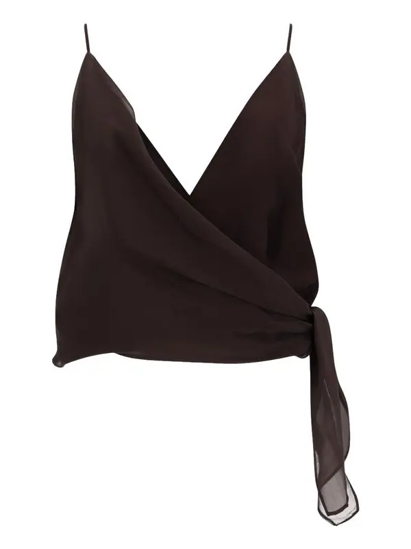 ALYSI Draped Top - Brown