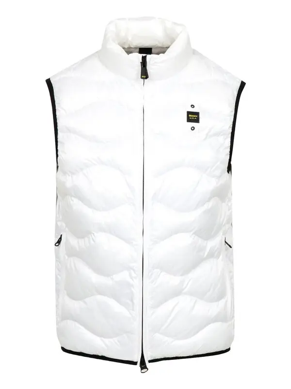 BLAUER. Padded Technical Fabric Vest - White