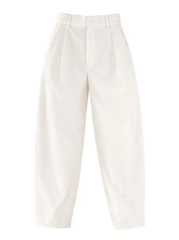 ALYSI Silk Tailored Trousers - White