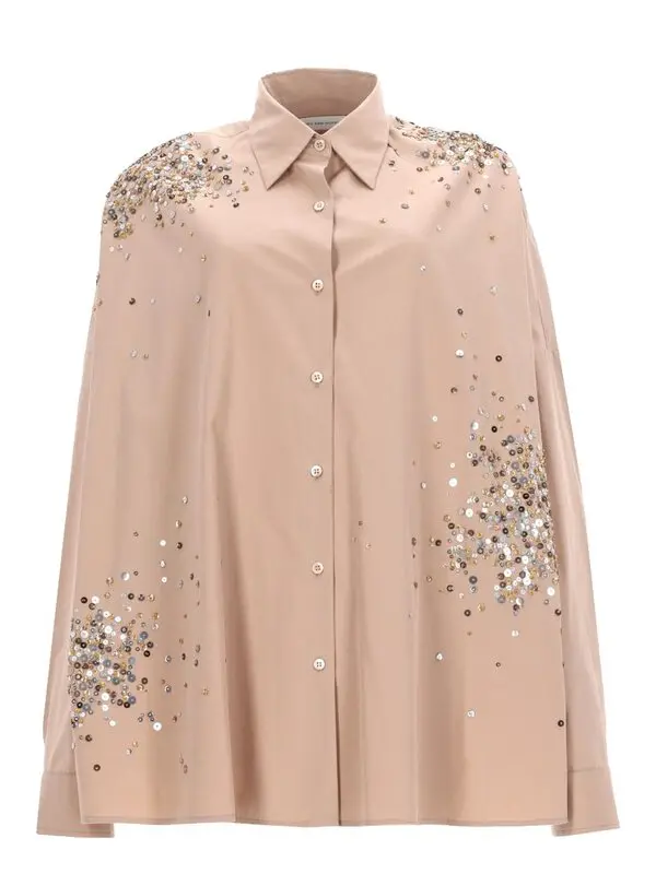 Dries Van Noten Casia Rhinestone Shirt - Powder