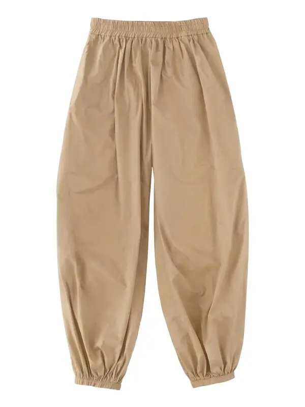ALYSI Balloon Fit Cotton Pants - Beige