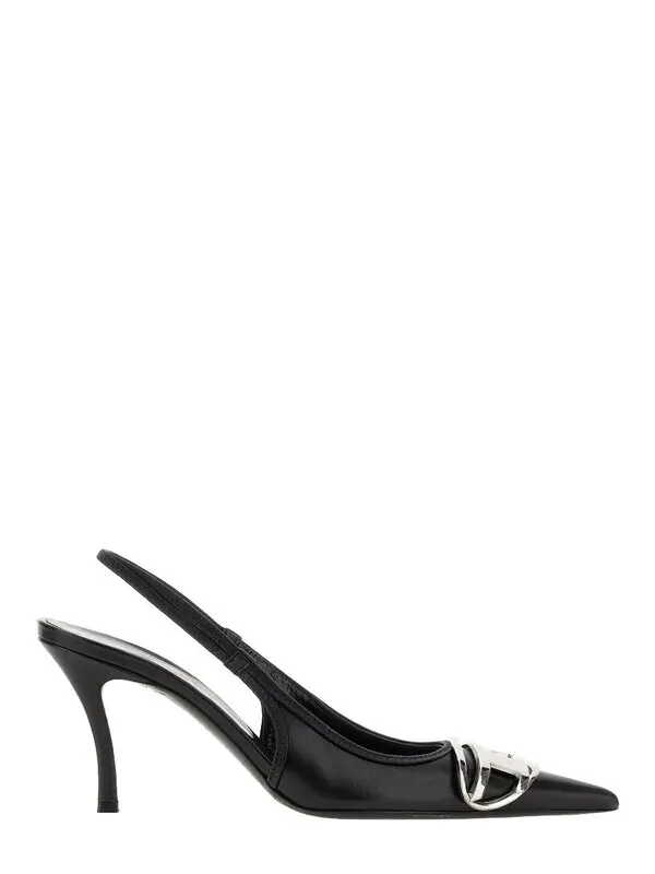 DIESEL® Pointed Toe Slingback Heels - Black