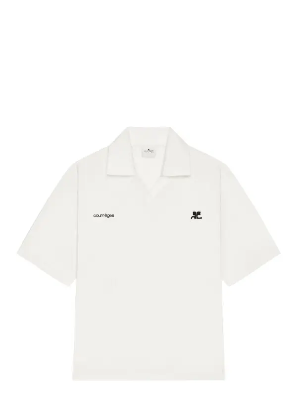 COURREGES Polo With Logo - White