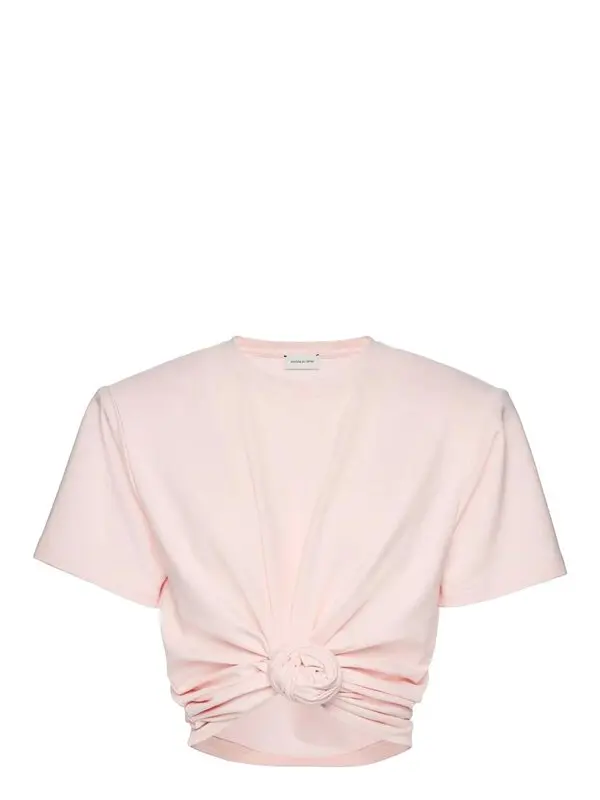 Magda Butrym Knot-detailed T-shirt - Pink