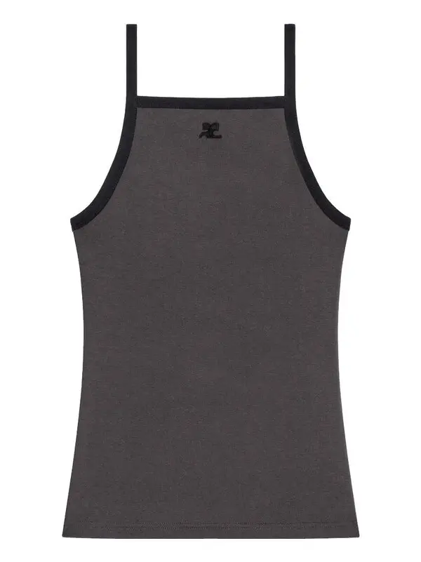COURREGES Contrasting Tank Top - Charcoal