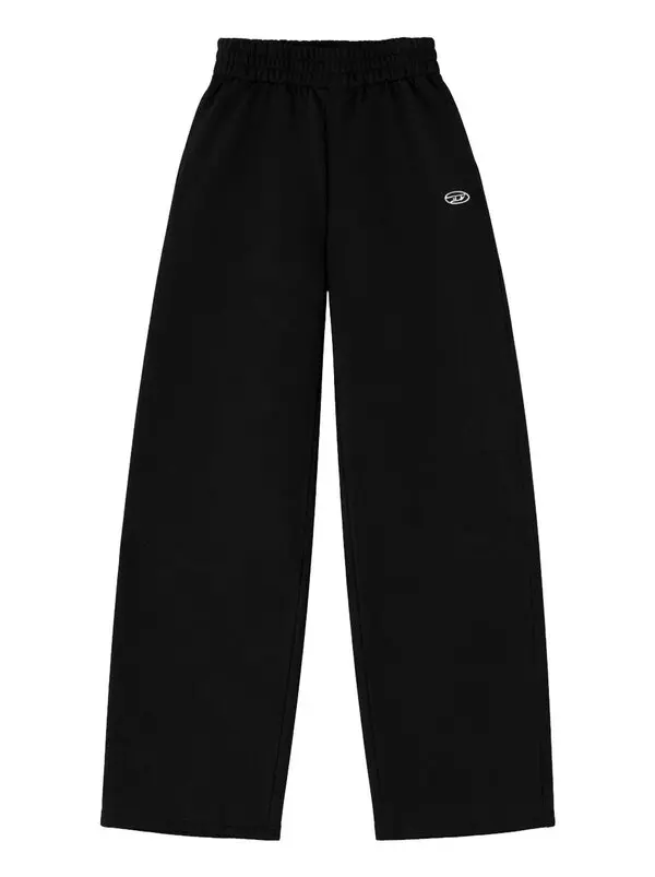 DIESEL® Wide-leg Cotton Jogger Pants - Black