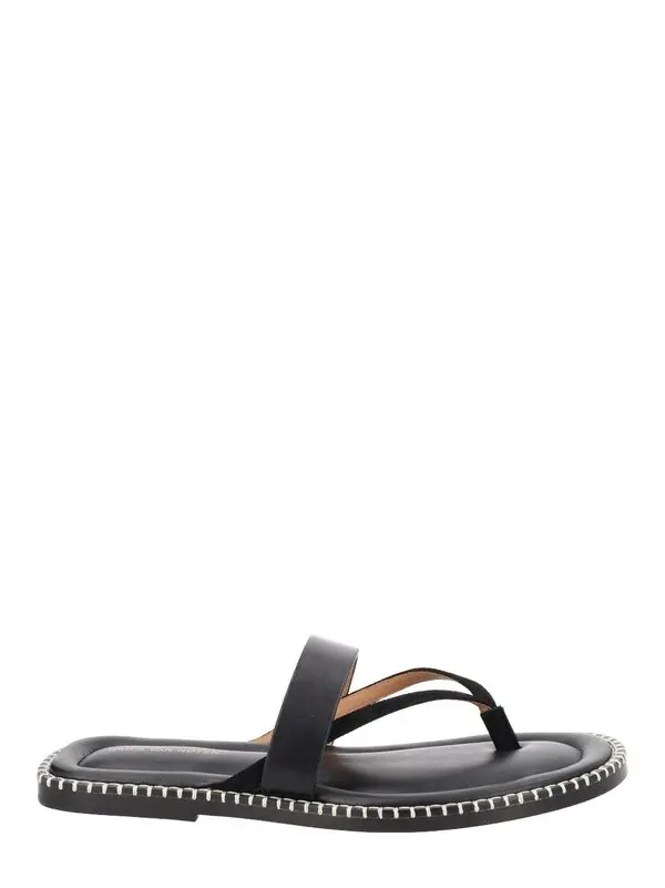 Dries Van Noten Leather Thong Sandals - Black