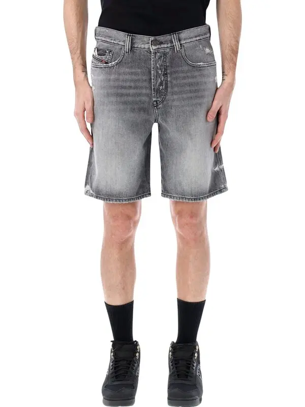 DIESEL Regular-short Five-pocket Denim Shorts - Grey