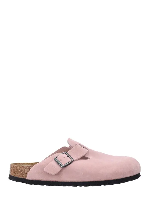 BIRKENSTOCK Suede Clogs - Pink Clay