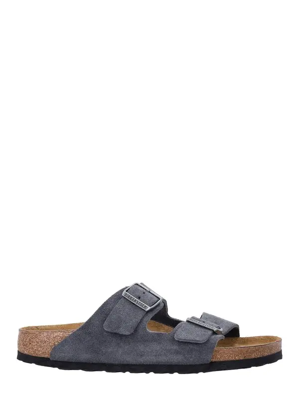 BIRKENSTOCK Arizona Suede Sandals - Charcoal